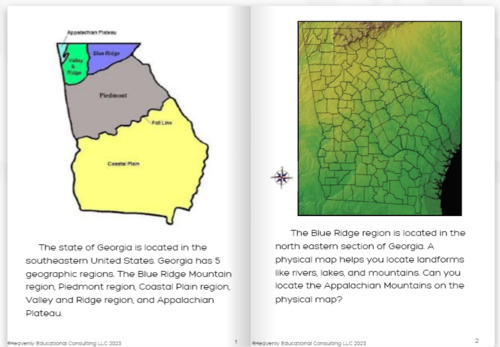 My Georgia Regions Book -2nd Grade by Heavenly Educational Consulting LLC