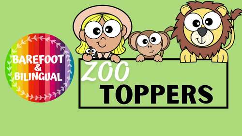 Zoo Animal Toppers Clipart by Barefoot and Bilingual Clipart and More