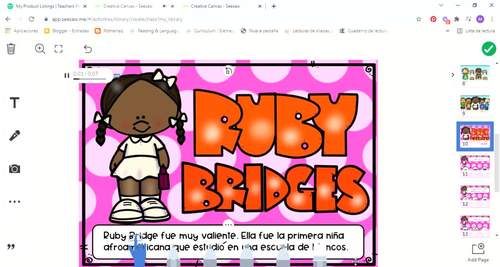 Digital RUBY BRIDGES in Spanish | Google Slides | Seesaw | Black ...