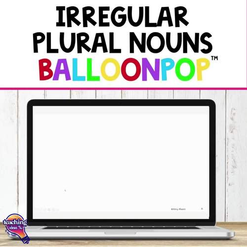 Irregular Plural Nouns Digital Grammar Review Games BalloonPop™ 2nd Grade