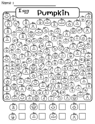 Halloween, Fall, Pumpkin & Christmas I Spy Activity Worksheets | Fun ...