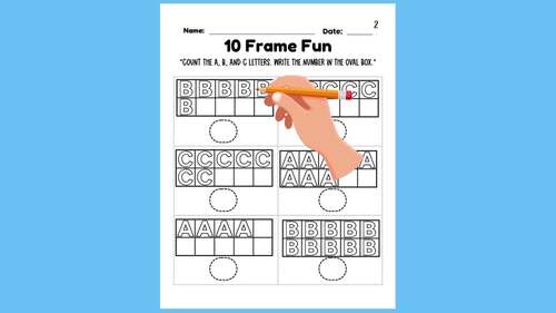10 Frame Count & Write 1–10 | ABC Letter Counting Worksheets | Alphabet ...