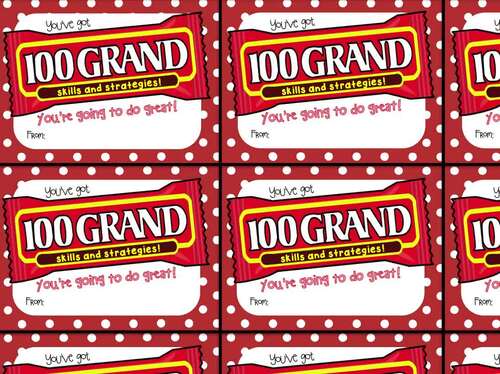 100 Grand Chocolate Testing Motivation Tag- You've got 100 Grand skills ...