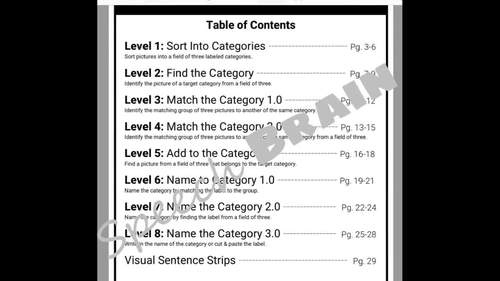 Categories Vocabulary No Prep Worksheets for Speech Therapy by Speech Brain