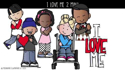 I Love Me Set 2 clip art, Self Care clip art MINI by Melonheadz Clipart