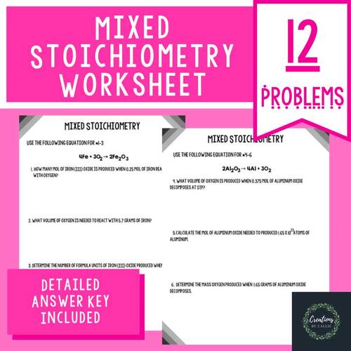 Mixed Stoichiometry Worksheet - Detailed Answer Key - Distance Learning