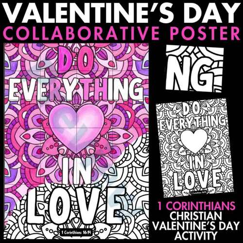 Valentine's Day Christian Collaborative Poster Fun Activity 1 ...