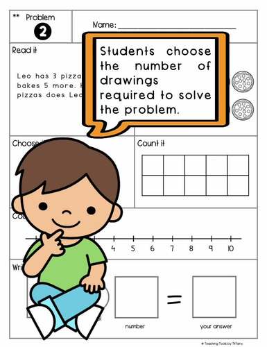 Word Problems: Addition and Subtraction (within 10) - no prep - 20 ...