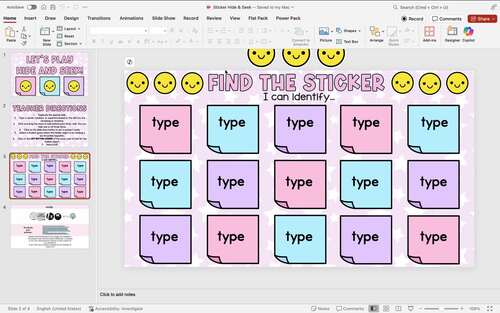 Sticky Note Hide & Seek /Sight Word & Phonics Game /Editable PowerPoint ...