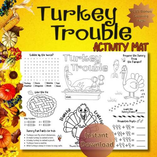 Turkey Trouble Read-Aloud Activity Pack | Thanksgiving Literacy & Math ...