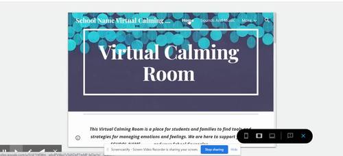 Google Site | Cool Down | Back to School | Virtual Calming Room | TPT