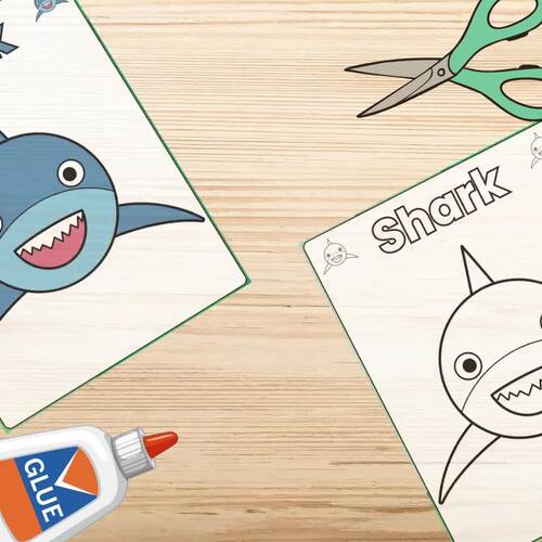 Shark Craft Template-Ocean Animals Bulletin Board Craft-Summer Cut ...