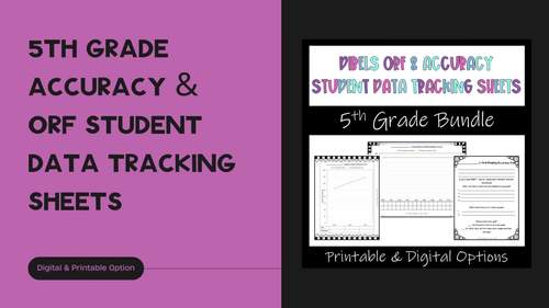 DIBELS Student Data Tracking ORF/Accuracy Bundle: 5th Grade Digital ...