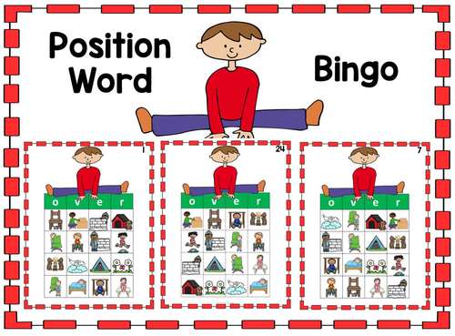 Positional Words Activity | Bingo | 30 Cards | For Kindergarten