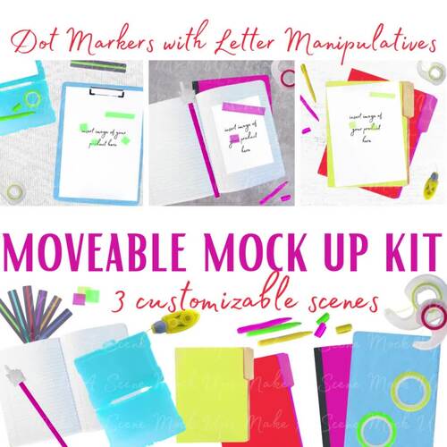 Reading Highlight Strips and Highlighters Images in Reading Mockup Kit