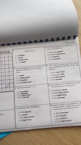 5th Grade Math Review Centers Color by Code Mystery Pictures Color by ...