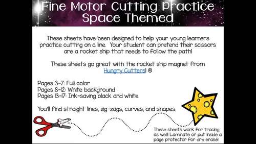 Space Themed Fine-Motor Practice for Cutting / Tracing | TpT