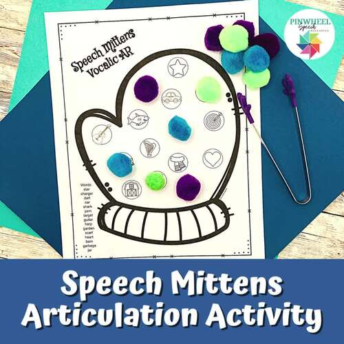 Speech Mittens Printable Speech Therapy Winter Articulation Activity ...