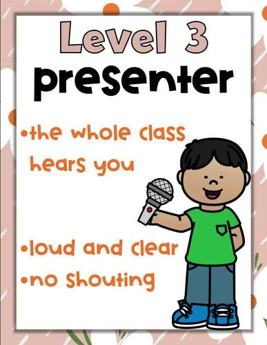 Retro Boho Daisy Themed Voice Levels Posters for Classroom Management