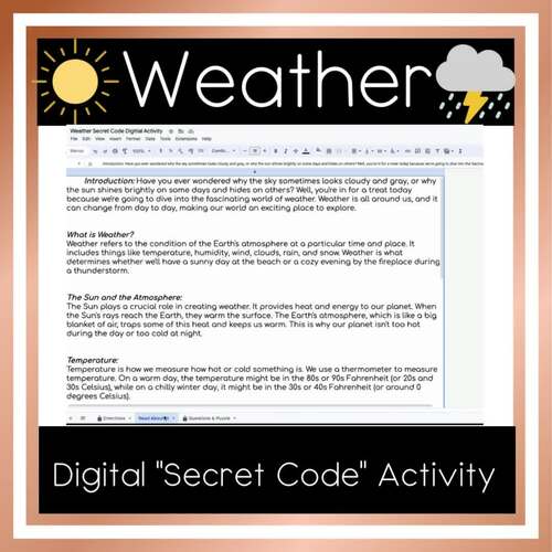Weather | Digital Resource Activity | 3rd-6th Grades | TPT