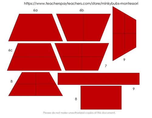 Montessori Insets of Equivalence — Geometry Area Equivalence Pythagoras ...