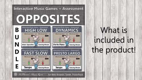 Music Opposites and Comparatives Interactive Music Games {Dancing Mouse}