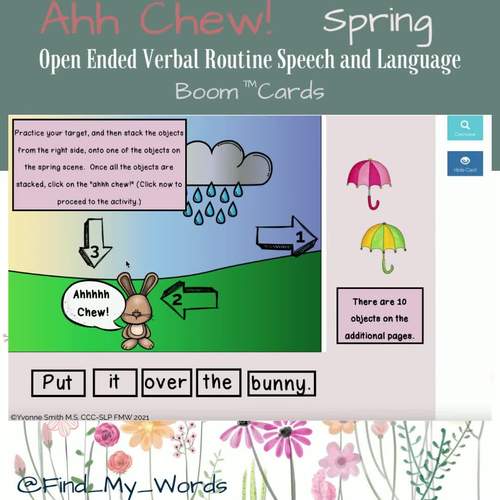 Spring Open Ended Verbal Routine Speech and Language Activity Boom Cards