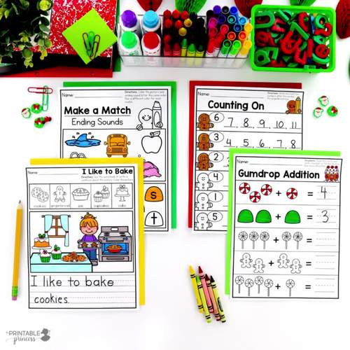 December Emergency Sub Plans for Kindergarten by The Printable Princess