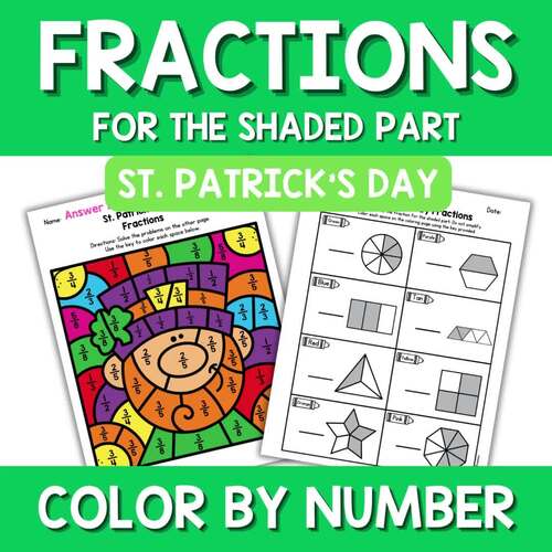 St. Patrick's Day Fractions Color By Number | 2nd 3rd Grade Leprechaun ...
