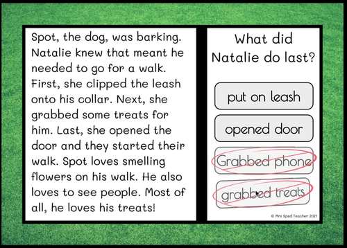 Short Passage Reading Comprehension Boom Cards™ | Deck 9 by Mrs Sped ...