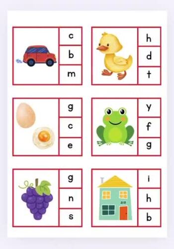Beginning Sounds Clip Cards (Set 2): Hands-On Phonics Center | TPT