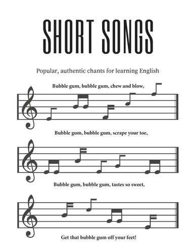 The Book Of Kids' Short Songs & Chants. Music. ELA. ESL. EFL. | TPT