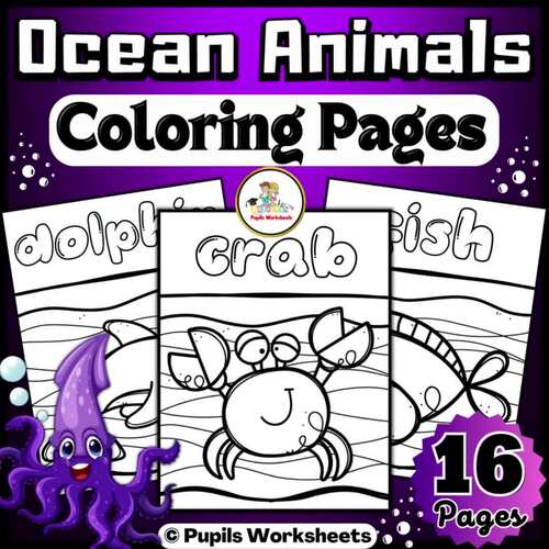 Ocean Animals Coloring Pages I Ocean Theme Coloring Sheets I Summer ...