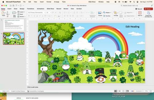 St. Patrick's Day Interactive Attendance PowerPoint by Hangin' With Hansen