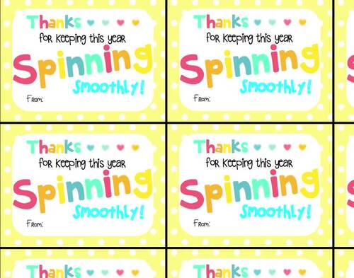 Fidget Spinner Teacher (Staff) Appreciation Gift Tag- Thanks for ...