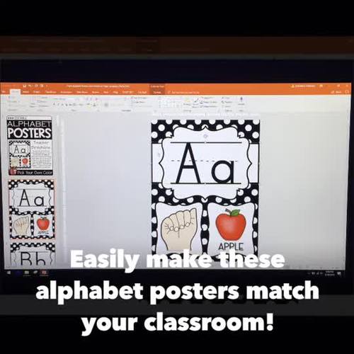 Alphabet Posters with ASL Hand Signs | Polka Dot Theme | Manuscript ...