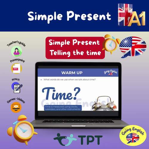 Simple Present: Telling the Time - PowerPoint English Lesson ESL (04/10)