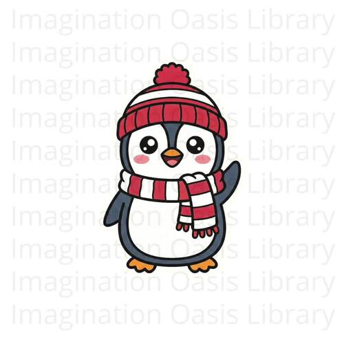 Winter Penguin Clipart Set | Cute Antarctic Animals | Black and White ...