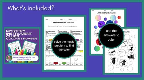 Mystery Instrument Coloring Page Music Activity | TPT