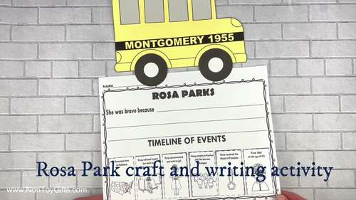 Rosa Parks Craft And Writing Activity With Timeline - Black Month History