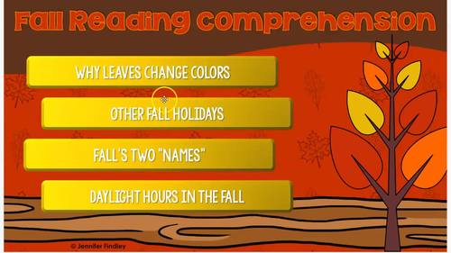 Fall Reading Comprehension | Printable and Digital Fall Nonfiction Reading