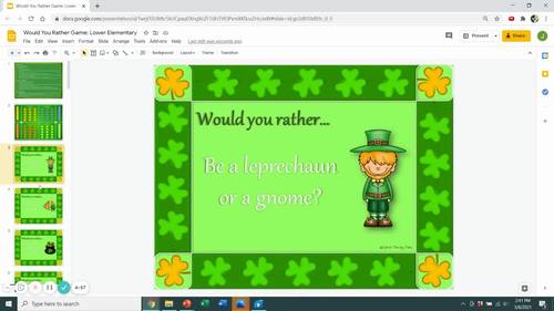Google Slides™ | Would You Rather | St. Patrick's Day | Speech Therapy