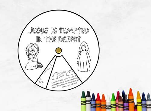 Jesus is Tempted Bible Lesson Spinning Wheel, Sunday School Craft