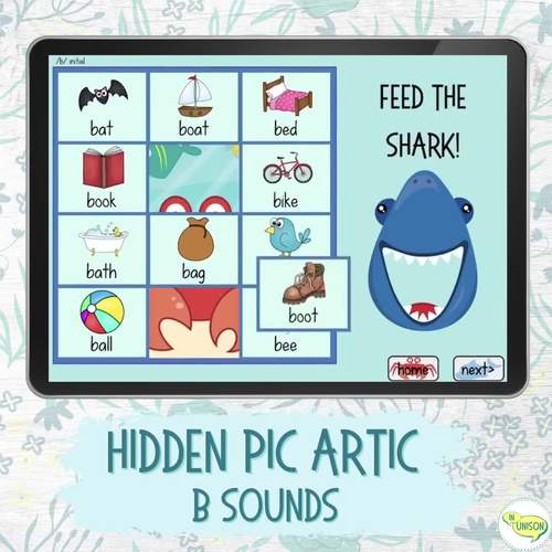 Hidden Pictures Articulation Boom Cards™ B Sounds by In Unison Speech ...