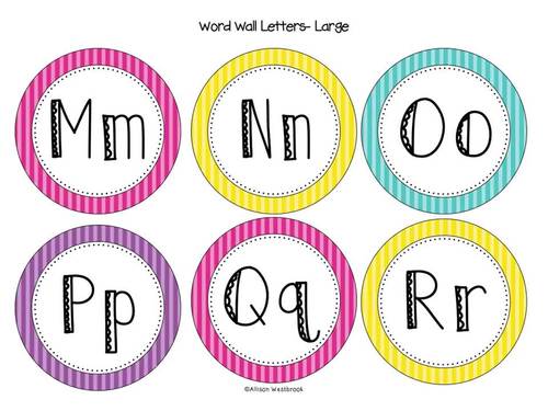 Word Wall Alphabet Headings- 2 Colorful Styles: Star & Circular Alphabets