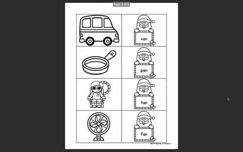 Christmas Phonics Activity "-an" CVC Words - PreK, Kindergarten, First ...