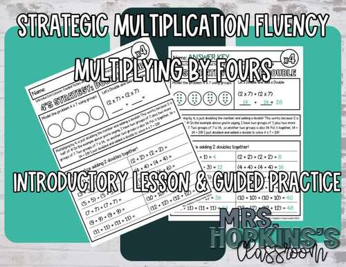 Multiplication Fact Fluency Intervention 4s Strategy Lesson and Worksheets
