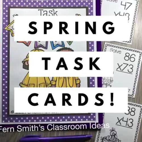 Spring Double Digit Multiplication Task Cards by Fern Smith's Classroom ...