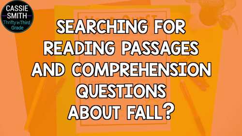 Autumn Fall Non-Fiction Passages Reading Comprehension Escape Room