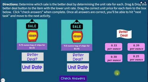 Unit Rates: Which is a Better Deal Self Checking Digital Activity